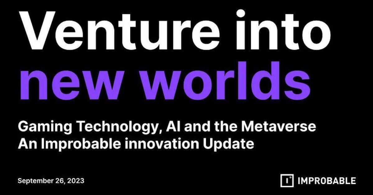 Improbable Innovation Update: Improbable ventures into… | Improbable